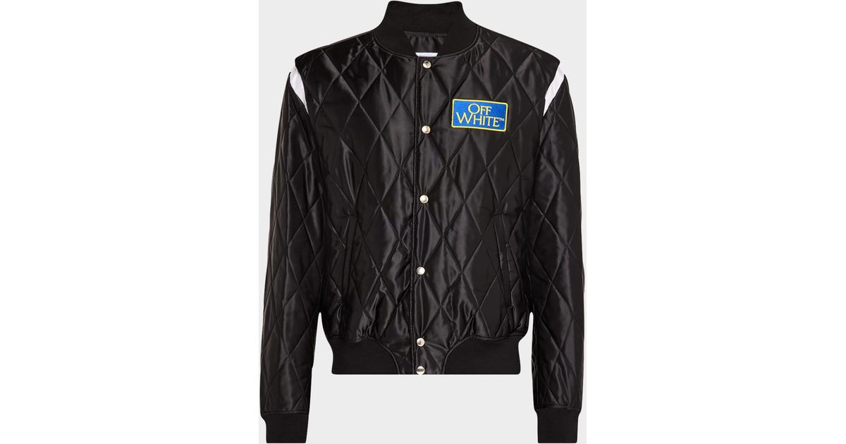 Off-White c/o Virgil Abloh Quilted Multi-Patch Souvenir Jacket in Black for Men | Lyst
