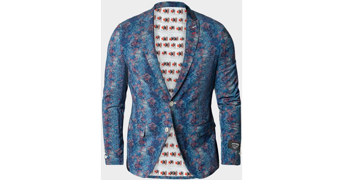 Maceoo Apos;S Descartes Damask Unconstructed Blazer in Blue for Men | Lyst