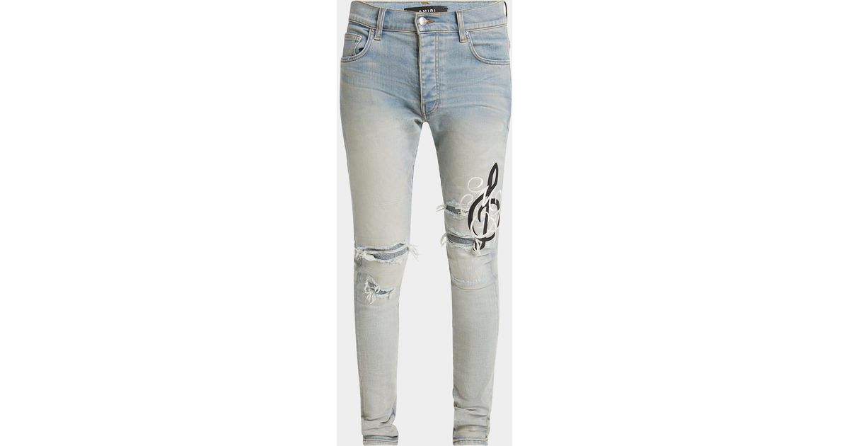 Amiri Ma Music Note Skinny Jeans in Blue for Men | Lyst