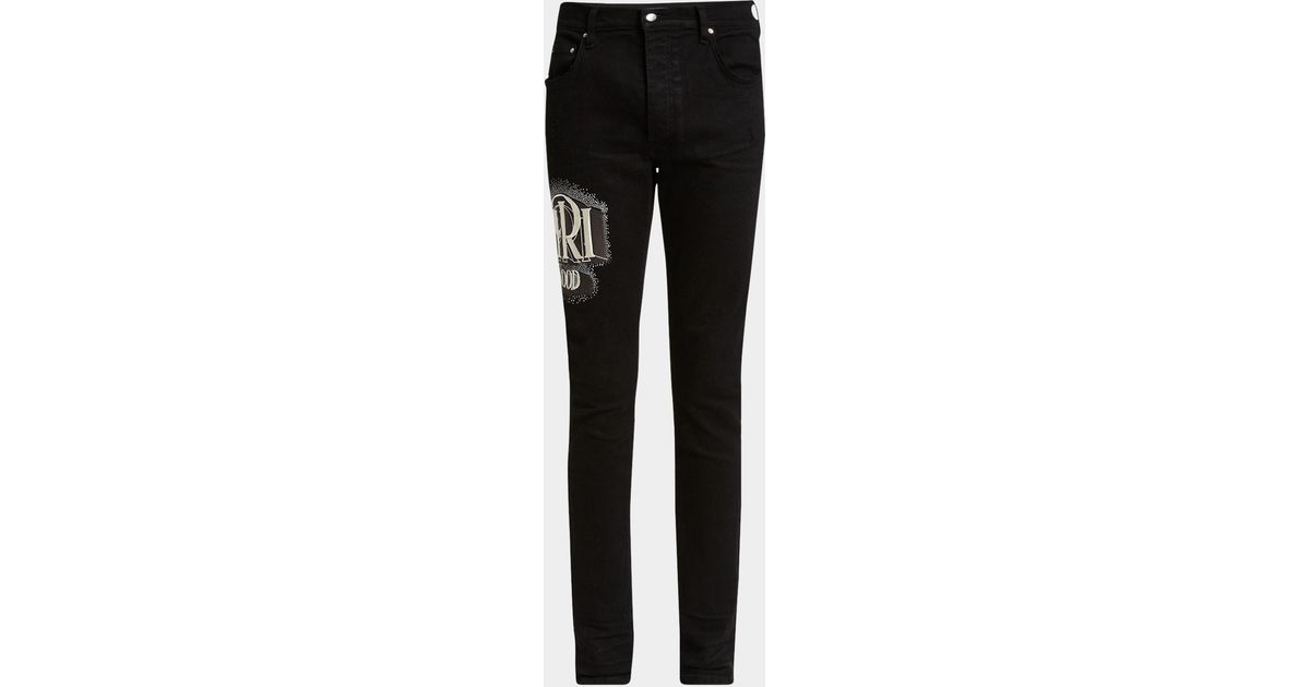 Amiri Crystal-Embellished Skinny Jeans in Black for Men | Lyst