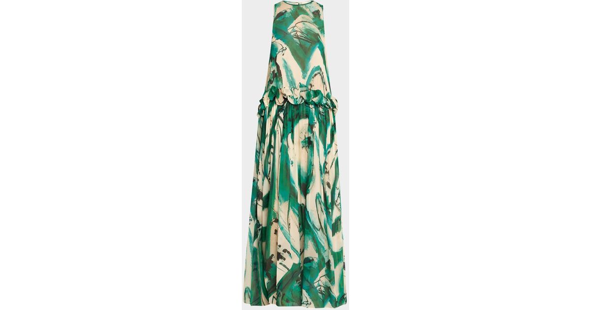 Ulla Johnson Uj X Lee Krasner Helen Abstract Print Gown in Green | Lyst