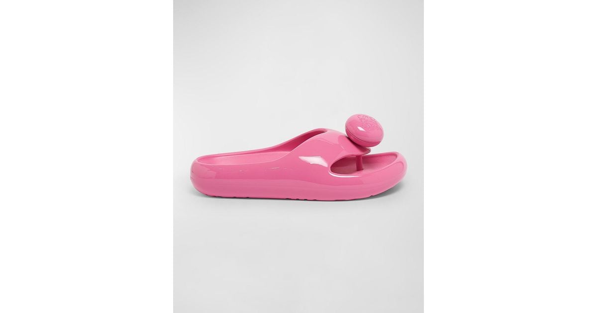 Loewe Pebble Foam Toe-Post Slide Sandals in Pink | Lyst