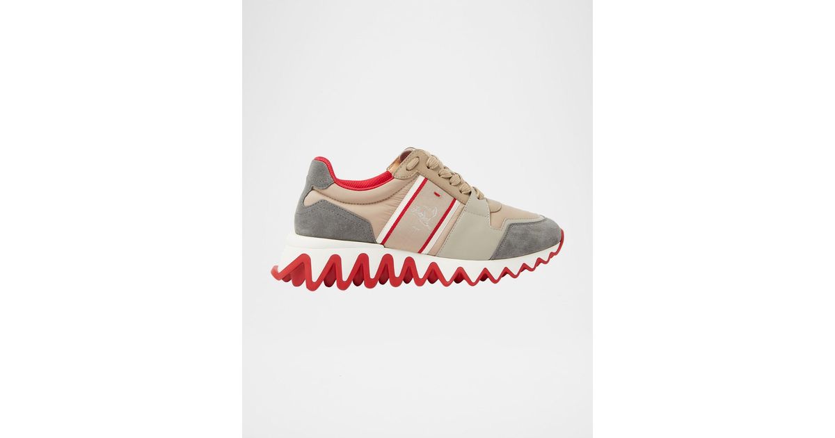 Christian Louboutin Nastroshark Donna Canvas Runner Sneakers in Gray | Lyst