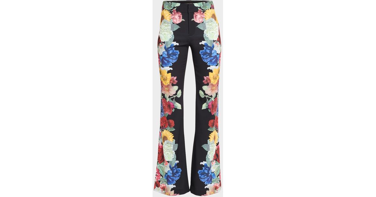 Alice + Olivia Andrew Floral Pants in Blue | Lyst