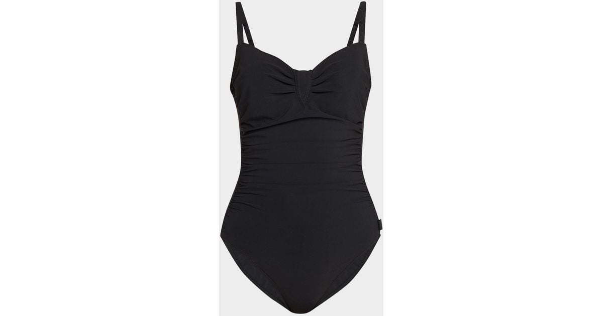 Shan Tank Open-Back One-Piece Swimsuit in Black | Lyst