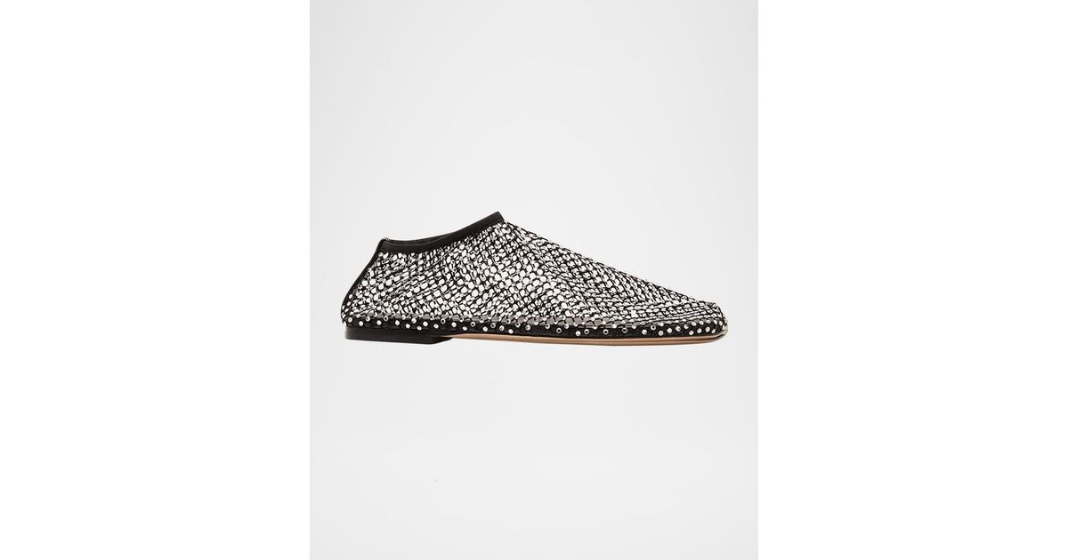 Christopher Esber Minette Crystal Net Ballerina Flats in Black | Lyst