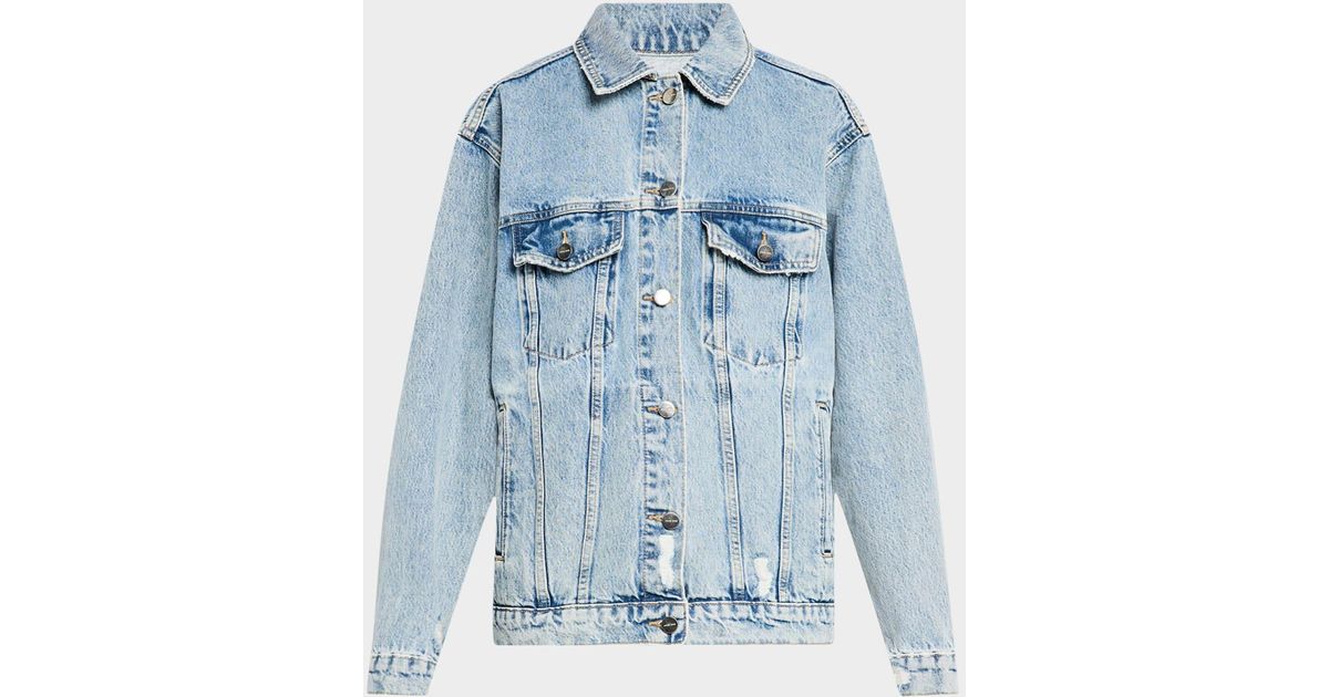 Anine Bing Rory Denim Trucker Jacket in Blue | Lyst