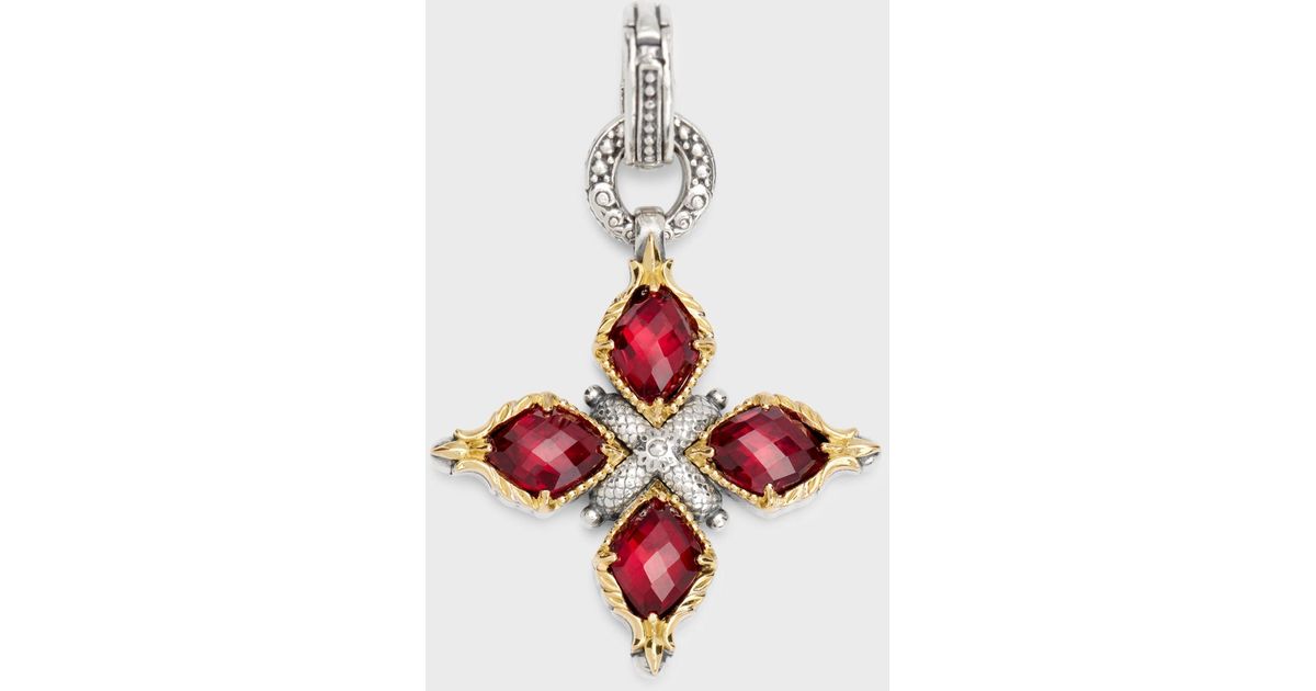 Konstantino 18k Yellow Gold & Sterling Silver Corundum Cross Enhancer ... Konstantino 18k Yellow Gold & Sterling Silver Corundum Cross Enhancer ...