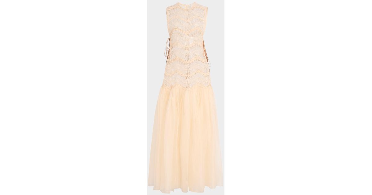 Zimmermann Illuminate Macrame Maxi Dress in Natural | Lyst