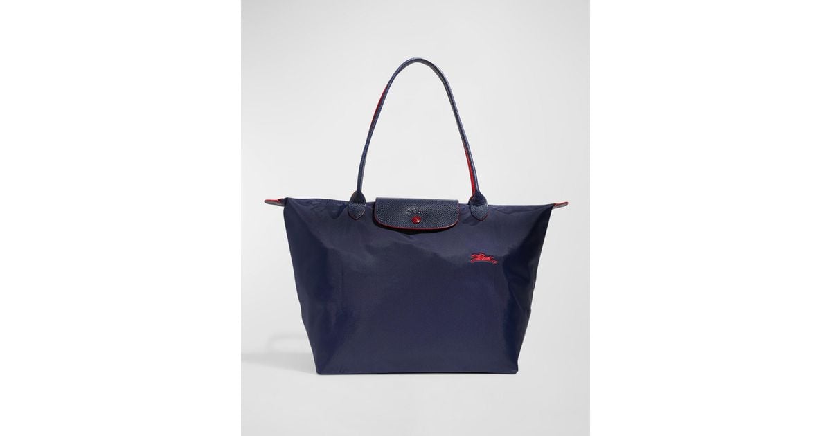 Longchamp Le Pliage Club Large Nylon Long Handle Tote in Blue | Lyst