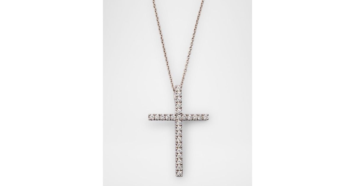 Lisa Nik Talisman 18K Cross Pendant in White | Lyst