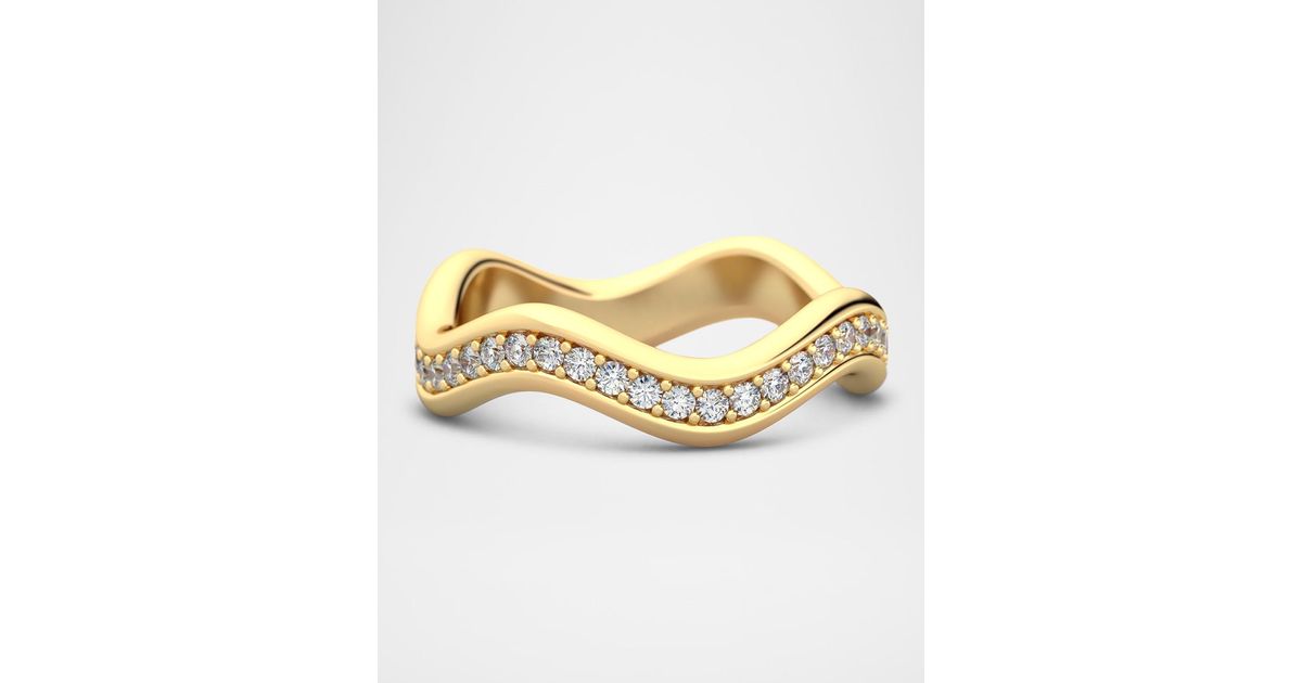 Jamie Turner 18K Thick Curve Stacking Ring With in Metallic | Lyst