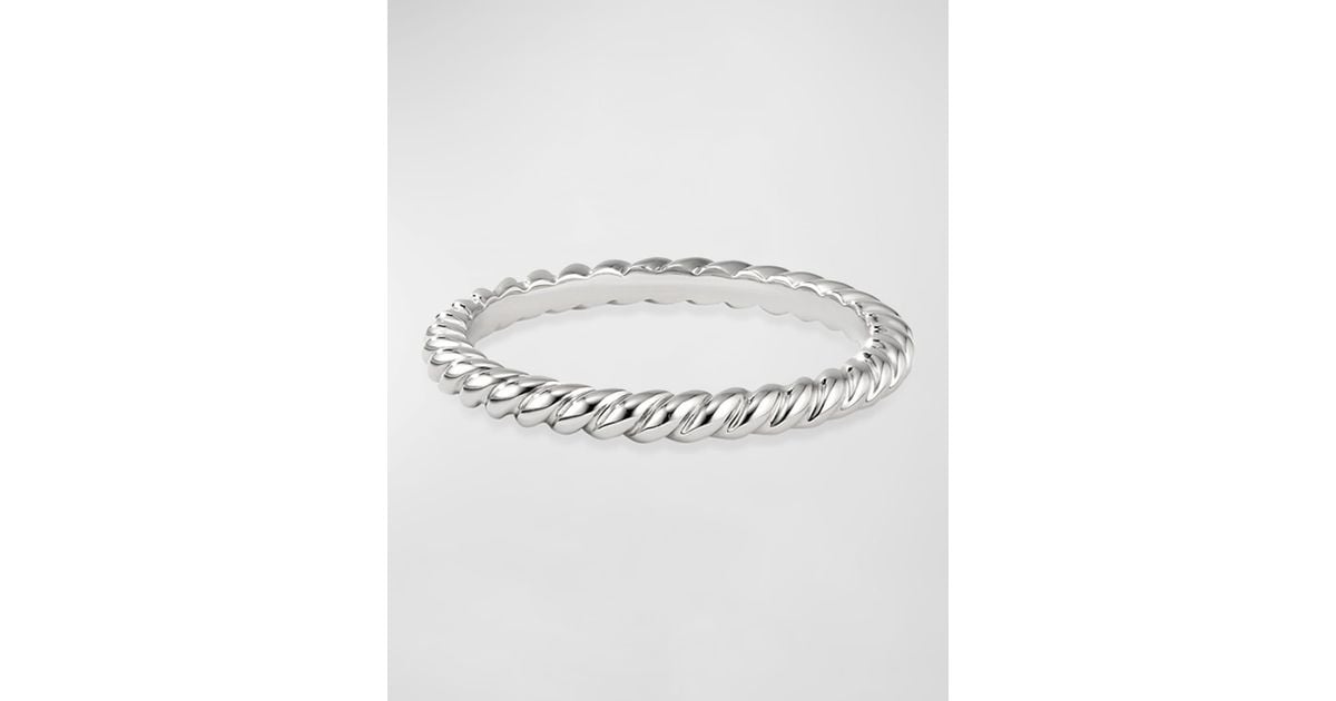 David Yurman Dy Cable Band Ring in Gray | Lyst