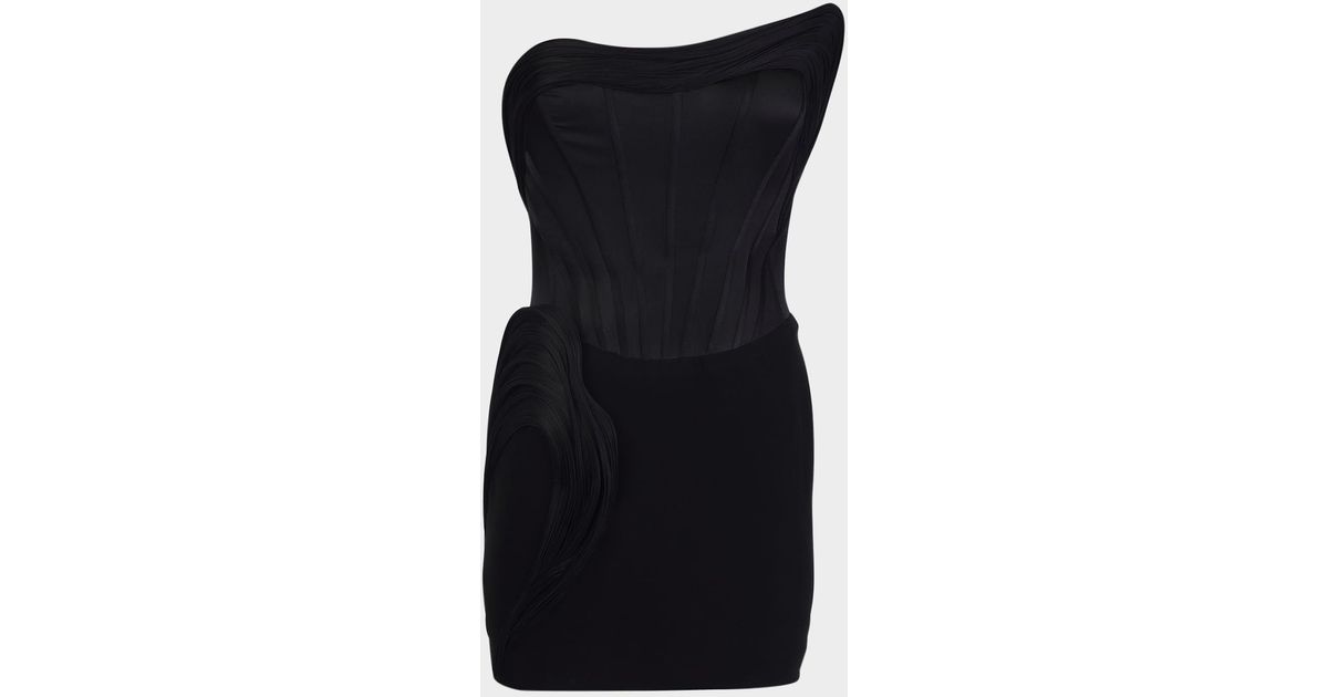 Gaurav Gupta Sculpted Strapless Corset Mini Dress in Black | Lyst