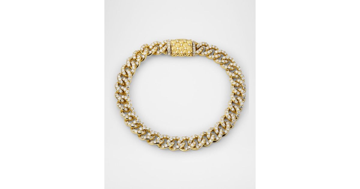 Neiman Marcus 18K Curb Link Diamond Bracelet, 8.5"L, 8.00Tcw in ...