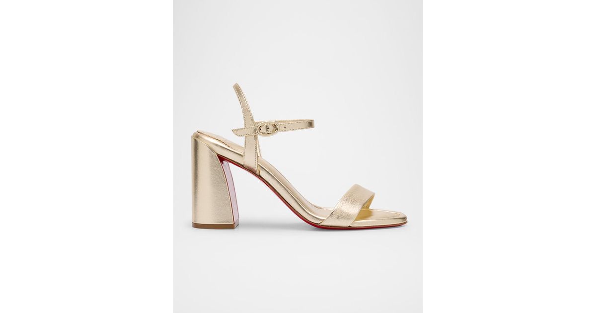Christian Louboutin Miss Jane Metallic Sole Ankle-Strap Sandals | Lyst