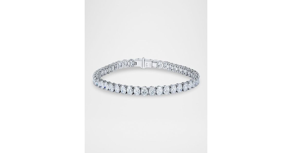 Neiman Marcus 18K Oval Diamond Bracelet, 7"L, 11.50Tcw in Metallic | Lyst