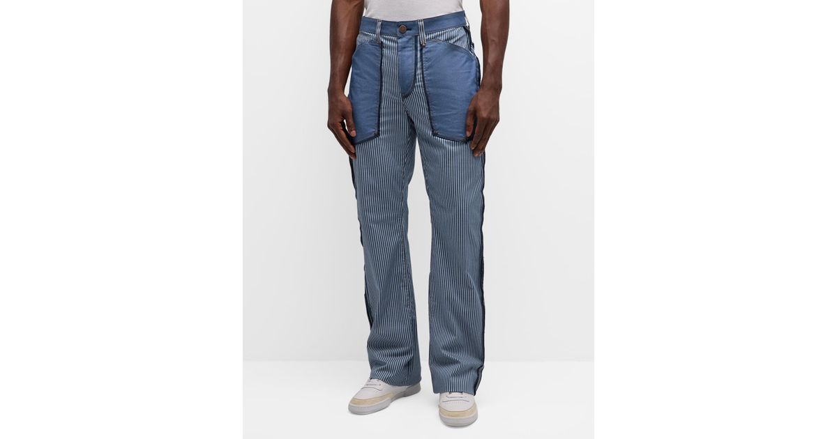 Monfrere X Mfvla1 Striped Inside-Out Jeans in Blue for Men | Lyst