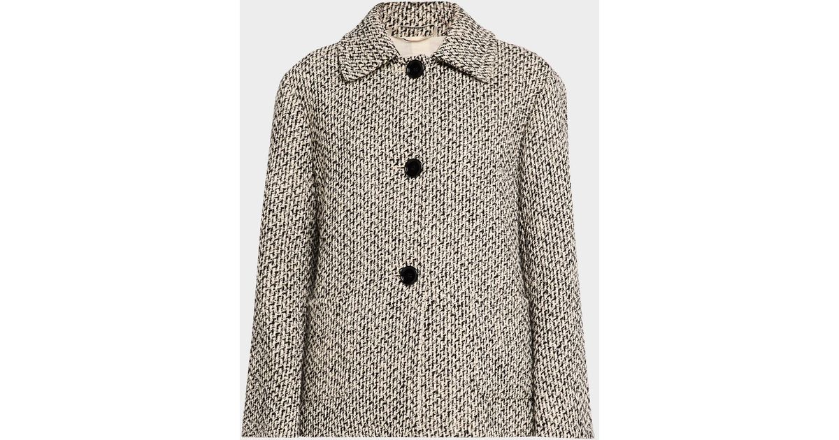 Max Mara Pier Tweed-Knit Short Jacket in Brown | Lyst