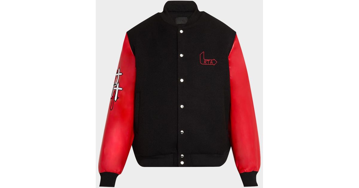 RTA Marty Flame Logo Varsity Jacket in Red for Men | Lyst