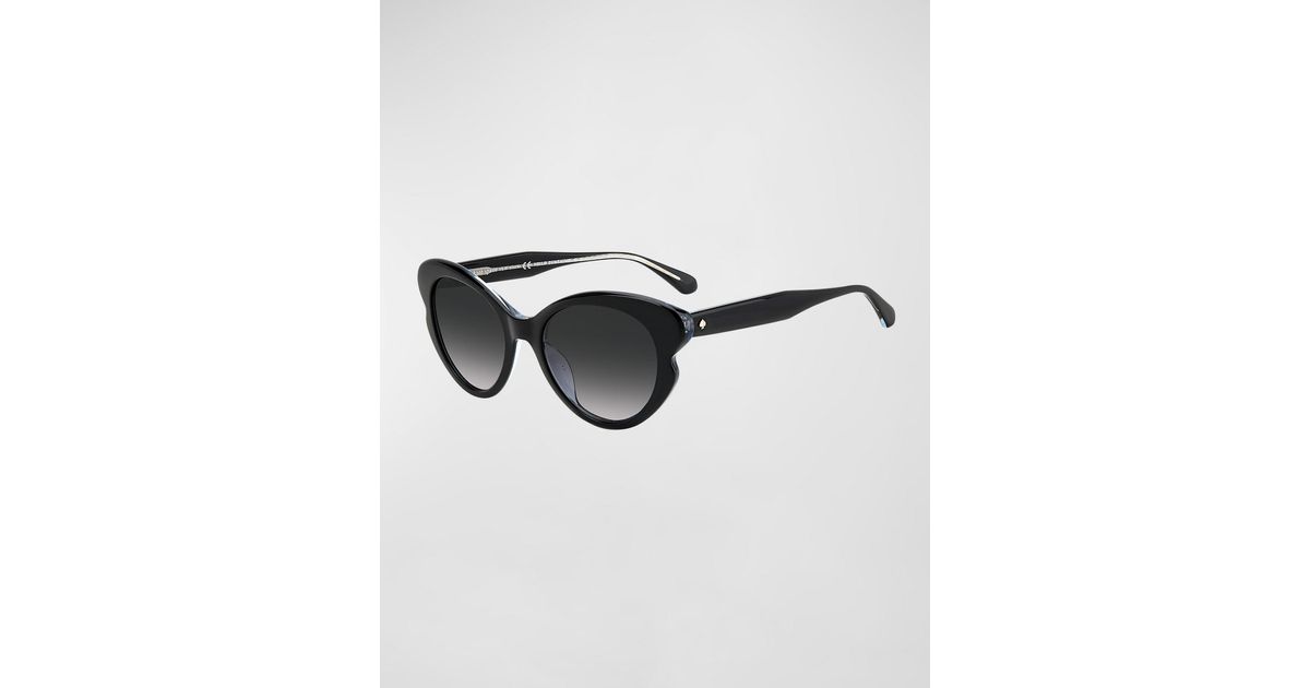 Kate Spade Elina Gradient Acetate Cat Eye Sunglasses In Black Lyst