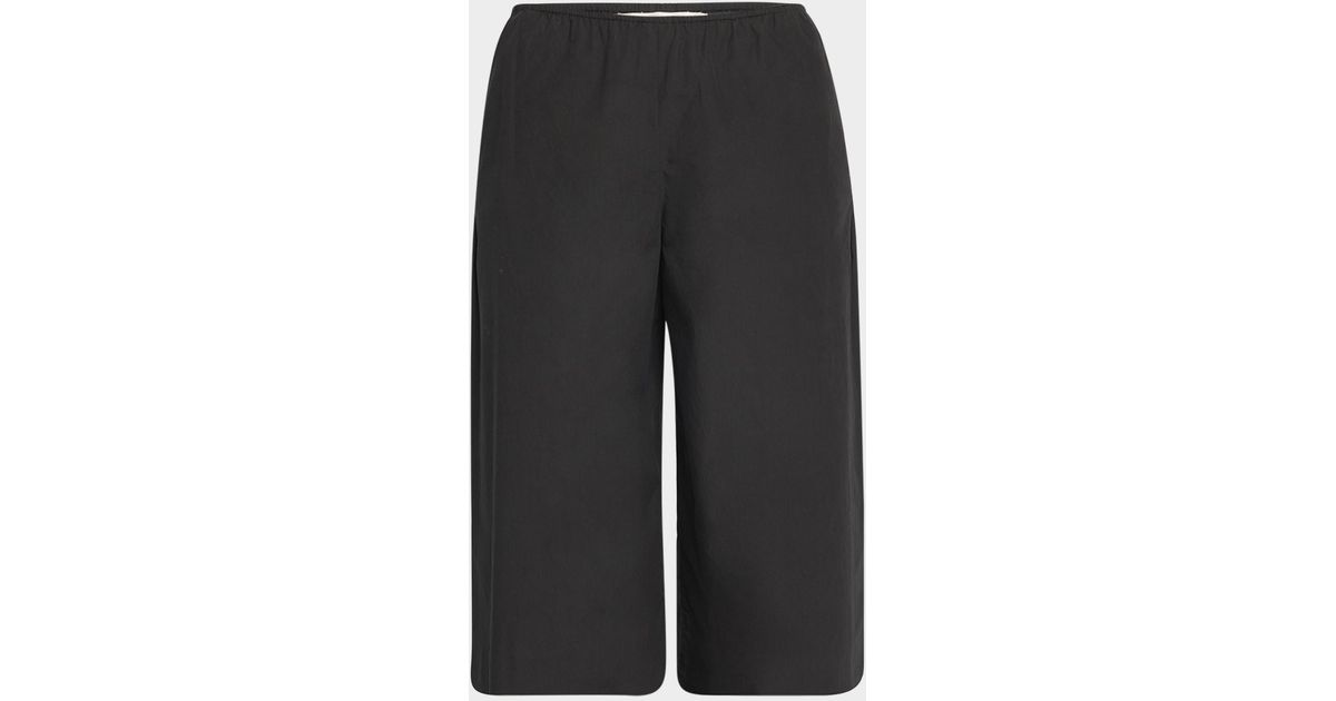 The Row Eliot Wide-Leg Crop Pull-On Pants in Gray | Lyst