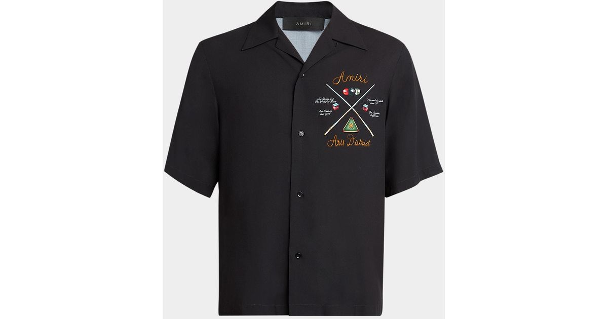 Amiri Pool Cue Bowling Shirt in Black for Men | Lyst