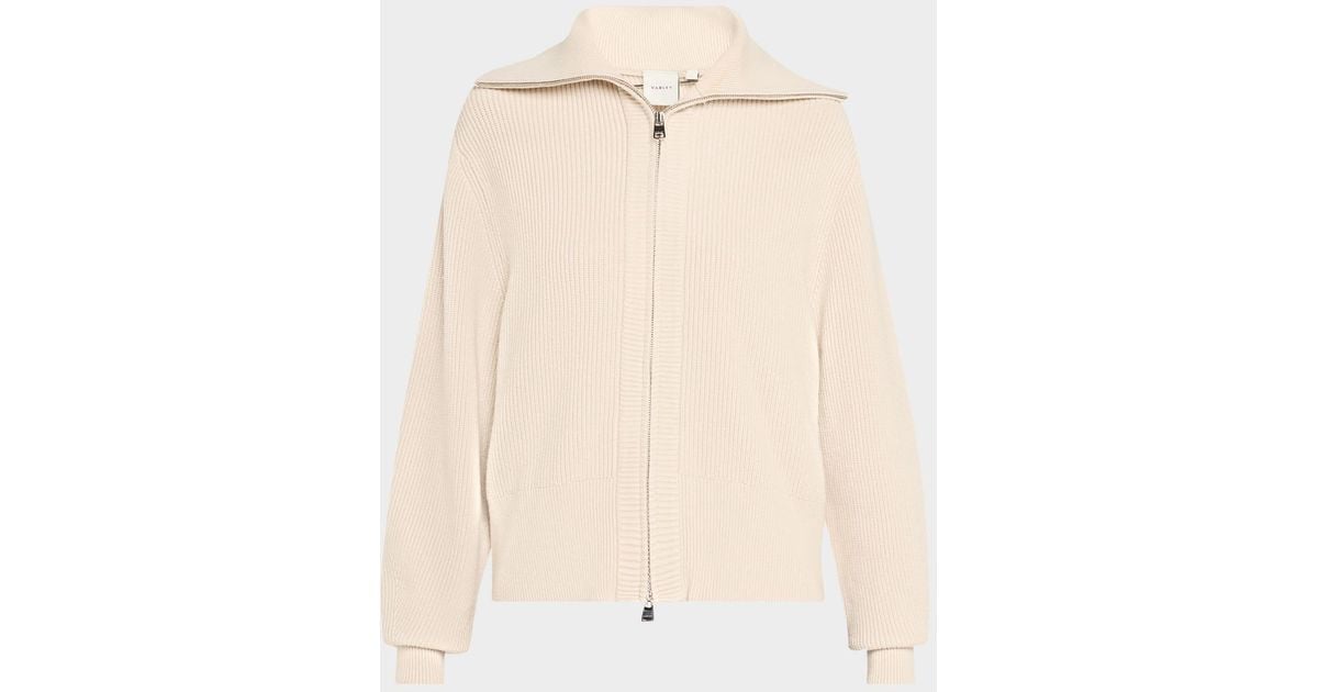 Varley Enrico Zip Knit Jacket in Natural | Lyst