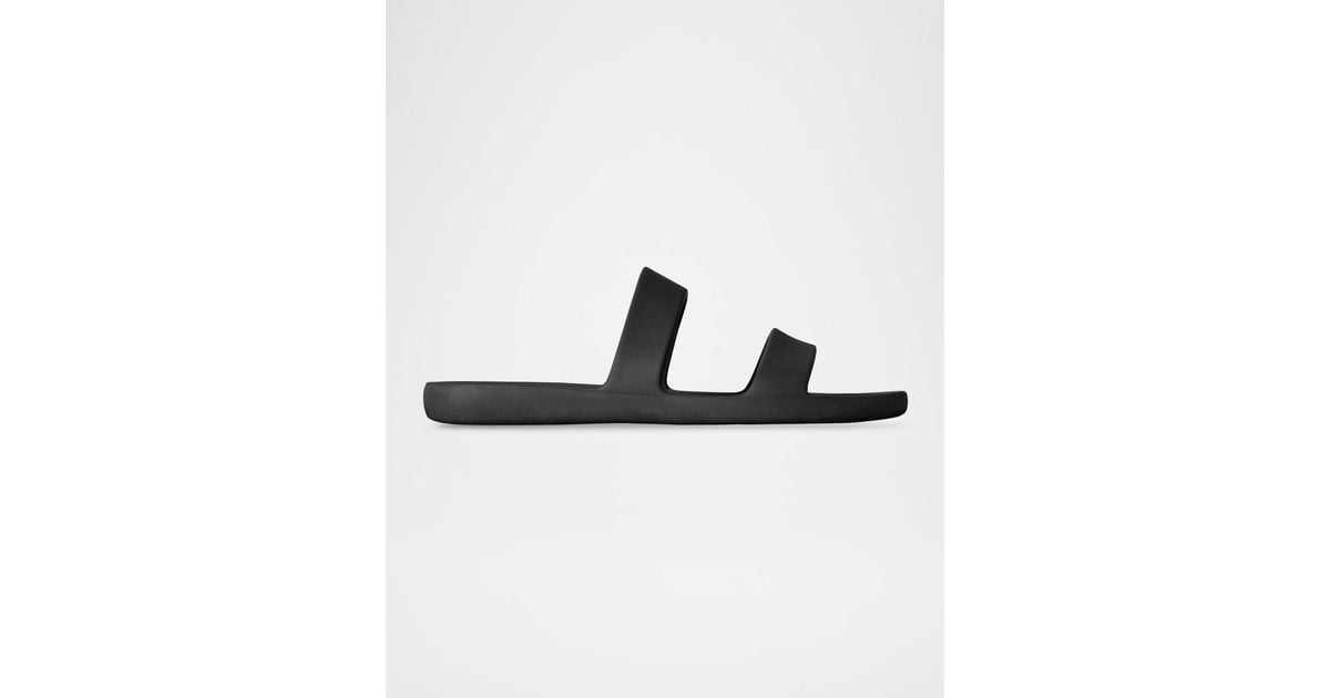The Row Foam Rubber Dual-Band Slide Sandals in Black | Lyst