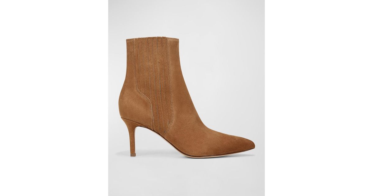 Veronica Beard 70Mm Lisa Suede Stiletto Ankle Booties in Brown | Lyst