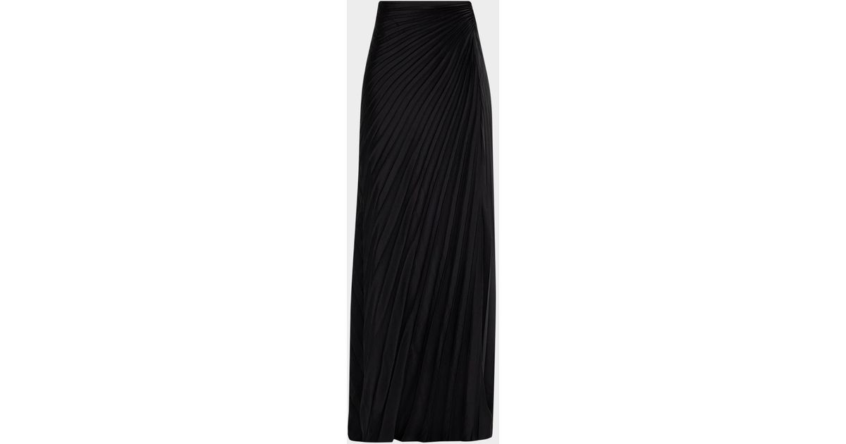 A.L.C. Bianca Pleated Maxi Skirt in Black | Lyst