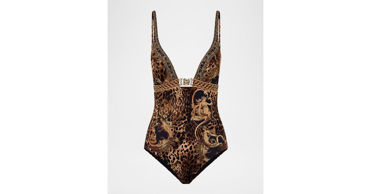 CAMILLA High Tri One-Piece Swimsuit in Brown | Lyst