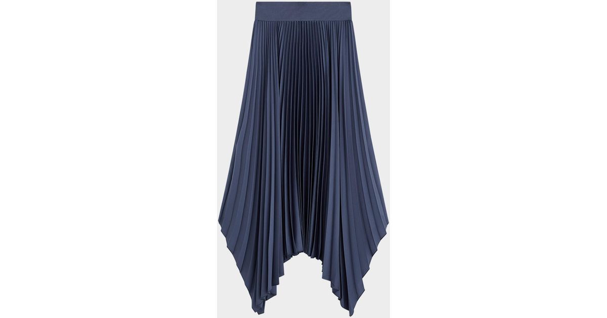 JOSEPH Ade Pleated Handkerchief Maxi Skirt in Blue | Lyst