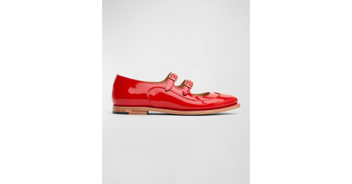 The Office Of Angela Scott Miss Margo Mary Jane Ballerina Flats in Red ...