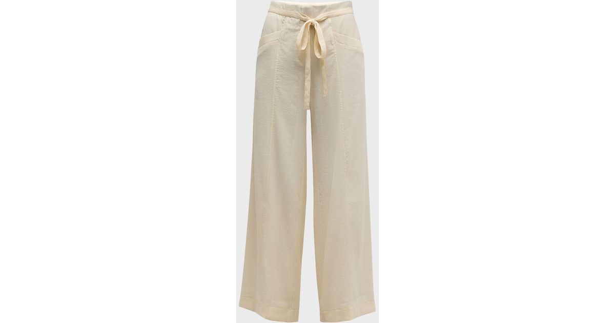 Pink Filosophy Ganges High-Rise Wide-Leg Pants in Natural | Lyst