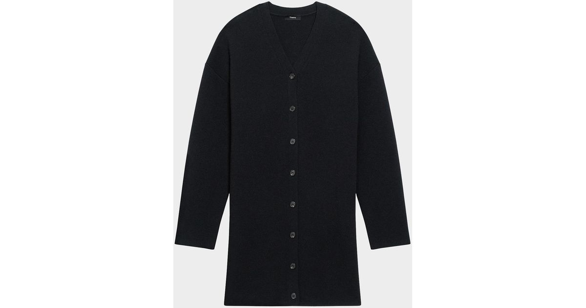 Theory Wool-Cashmere Cardigan Dress in Blue | Lyst