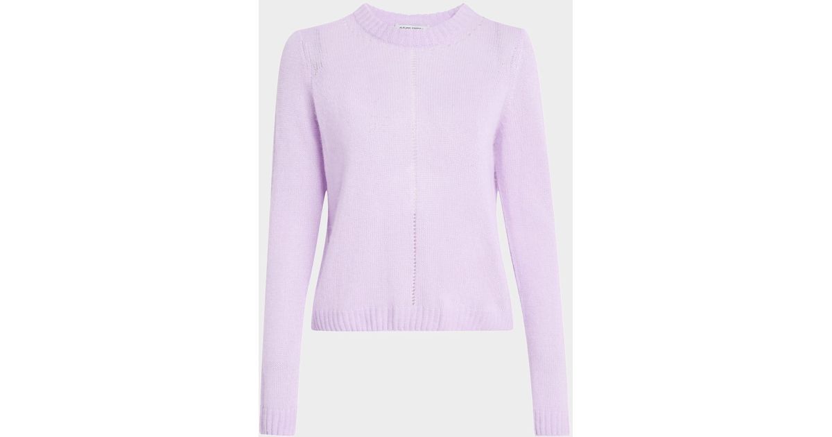 Autumn Cashmere Crewneck Ladder-Stitch Sweater in Purple | Lyst