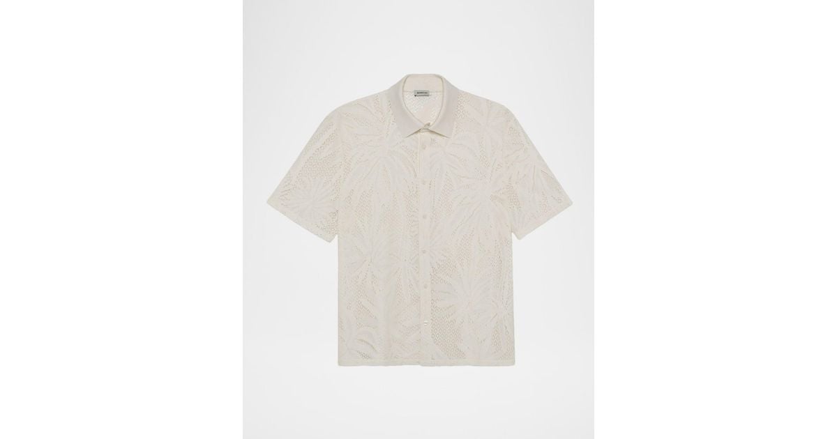 Jonathan Simkhai Conrad Lace Button-Front Shirt in White for Men | Lyst