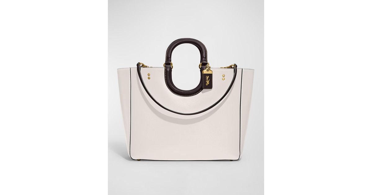 COACH Rae Colorblock Leather Tote Bag in Gray | Lyst