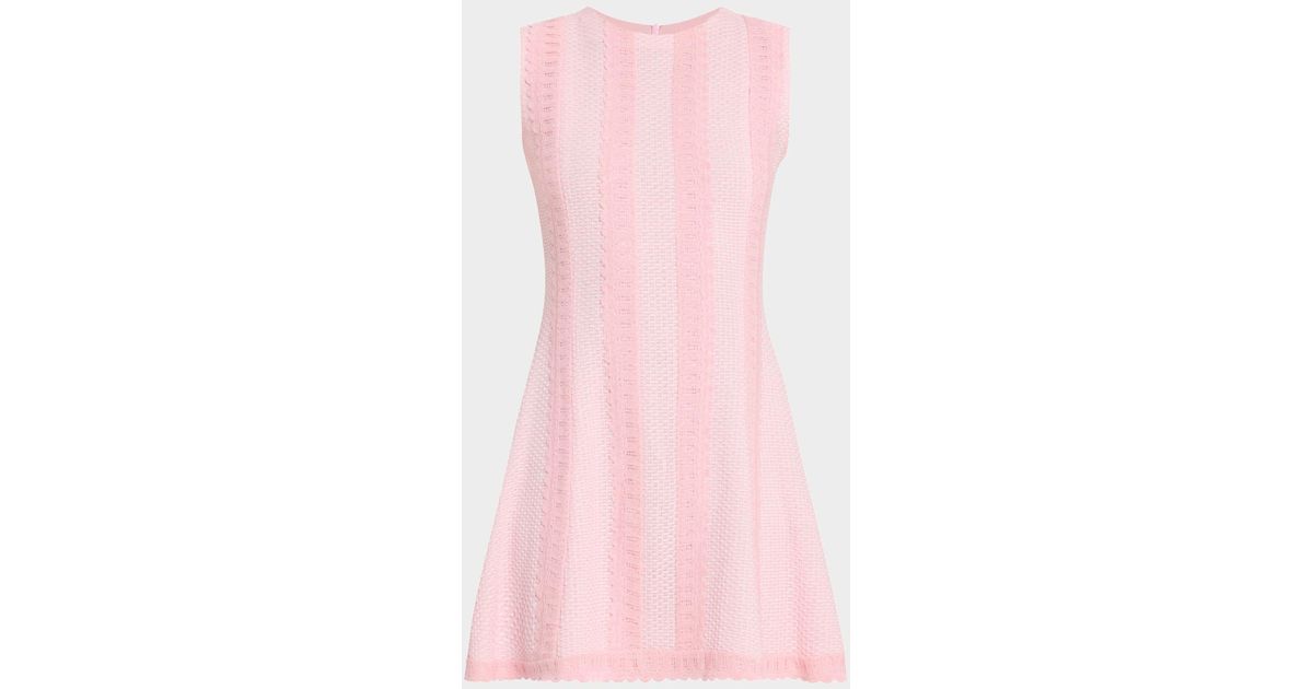 Misook Modern Fit Scalloped-Trim Knit Mini Dress in Pink | Lyst
