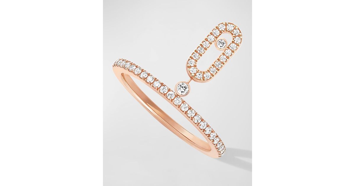 Messika Move Uno 18K Pave Drop Diamond Ring in White | Lyst