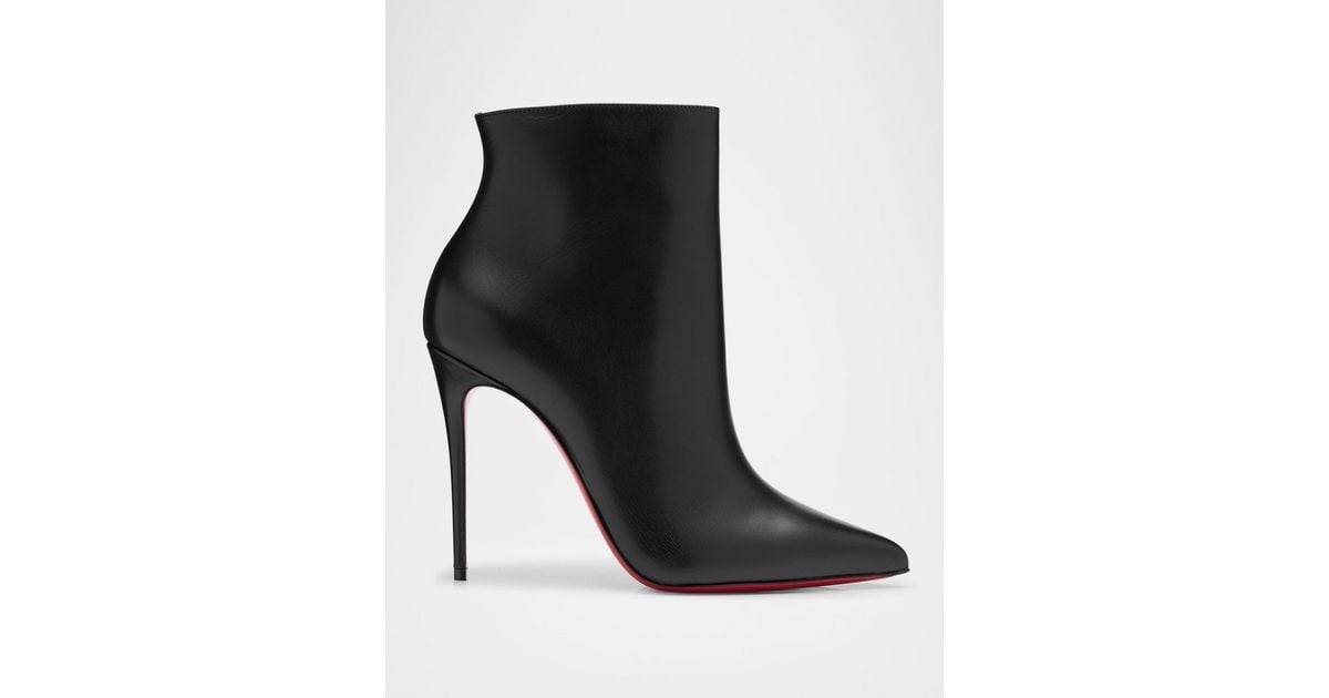 Christian Louboutin 100Mm So Kate Calfskin Booties in Black | Lyst