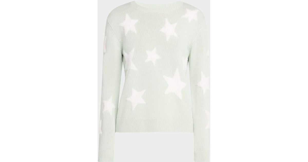 Alice + Olivia Andora Fuzzy Star Pullover in White | Lyst