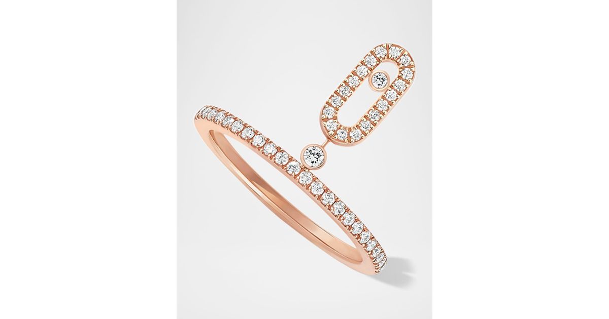 Messika Move Uno 18K Pave Drop Diamond Ring in White | Lyst