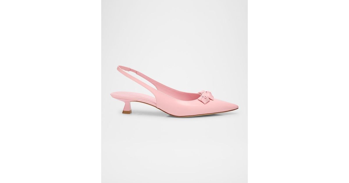 Stuart Weitzman Rosie Slingback Kitten Pumps in Pink | Lyst