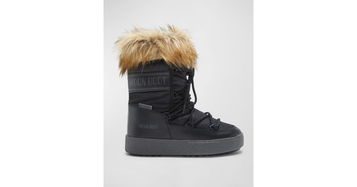 Moon Boot Ltrack Monaco Faux Fur-trimmed Shell And Faux Leather Snow ...