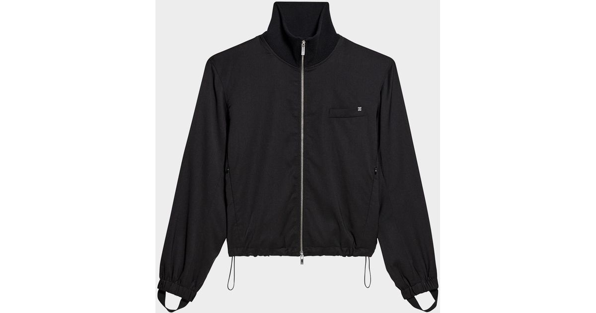 Helmut Lang Wool Full-Zip Bomber Jacket in Black for Men | Lyst