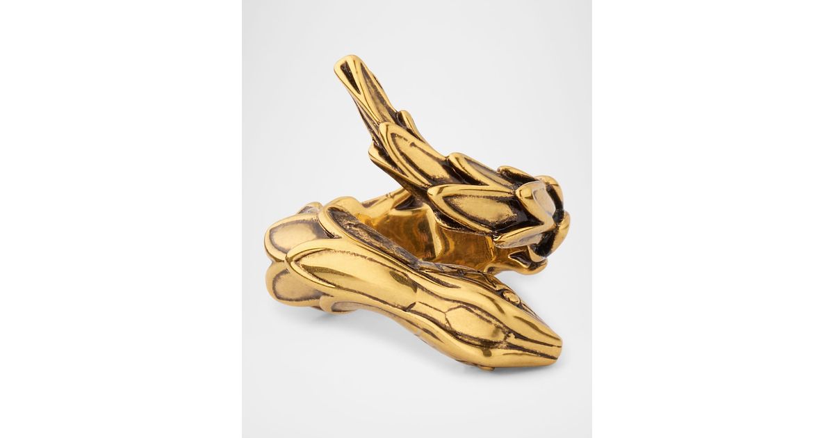 Chloé Snake Coil Brass Ring in Metallic | Lyst