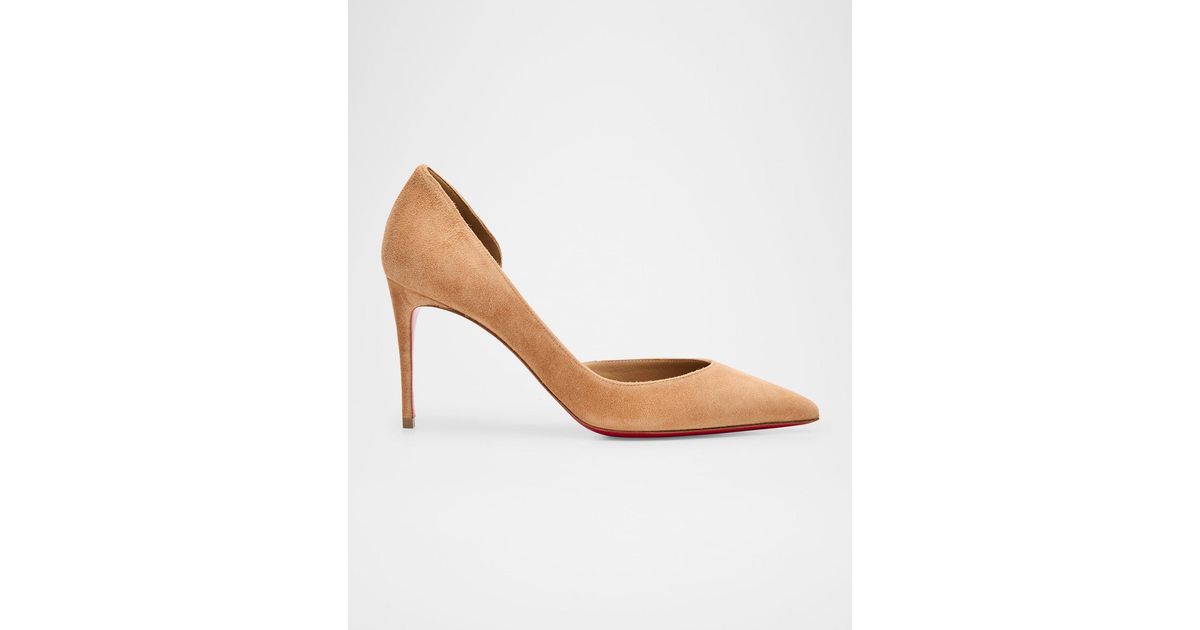 Christian Louboutin Iriza Suede Half-D'Orsay Sole Pumps in Blue | Lyst