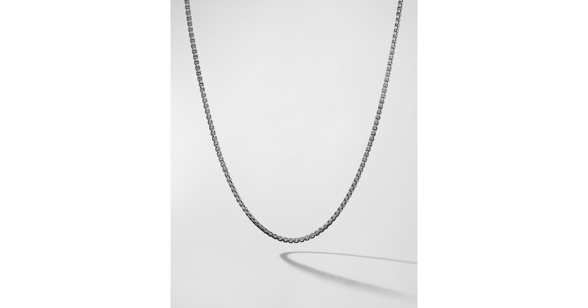 David Yurman Box Chain Necklace In Silver, 1.7mm, 26"l in White for Men ...